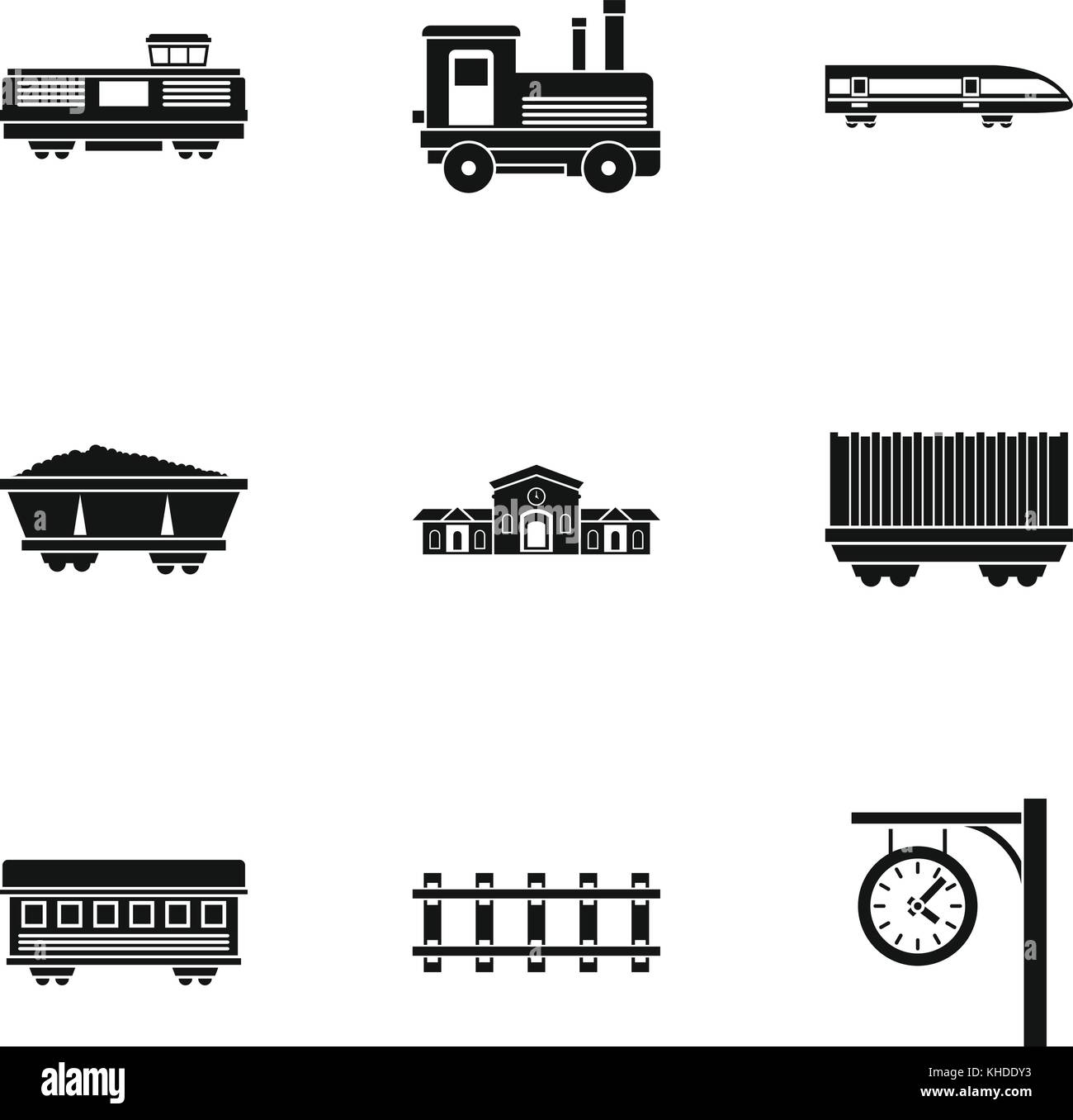 Train icons set, simple style Stock Vector Image & Art - Alamy