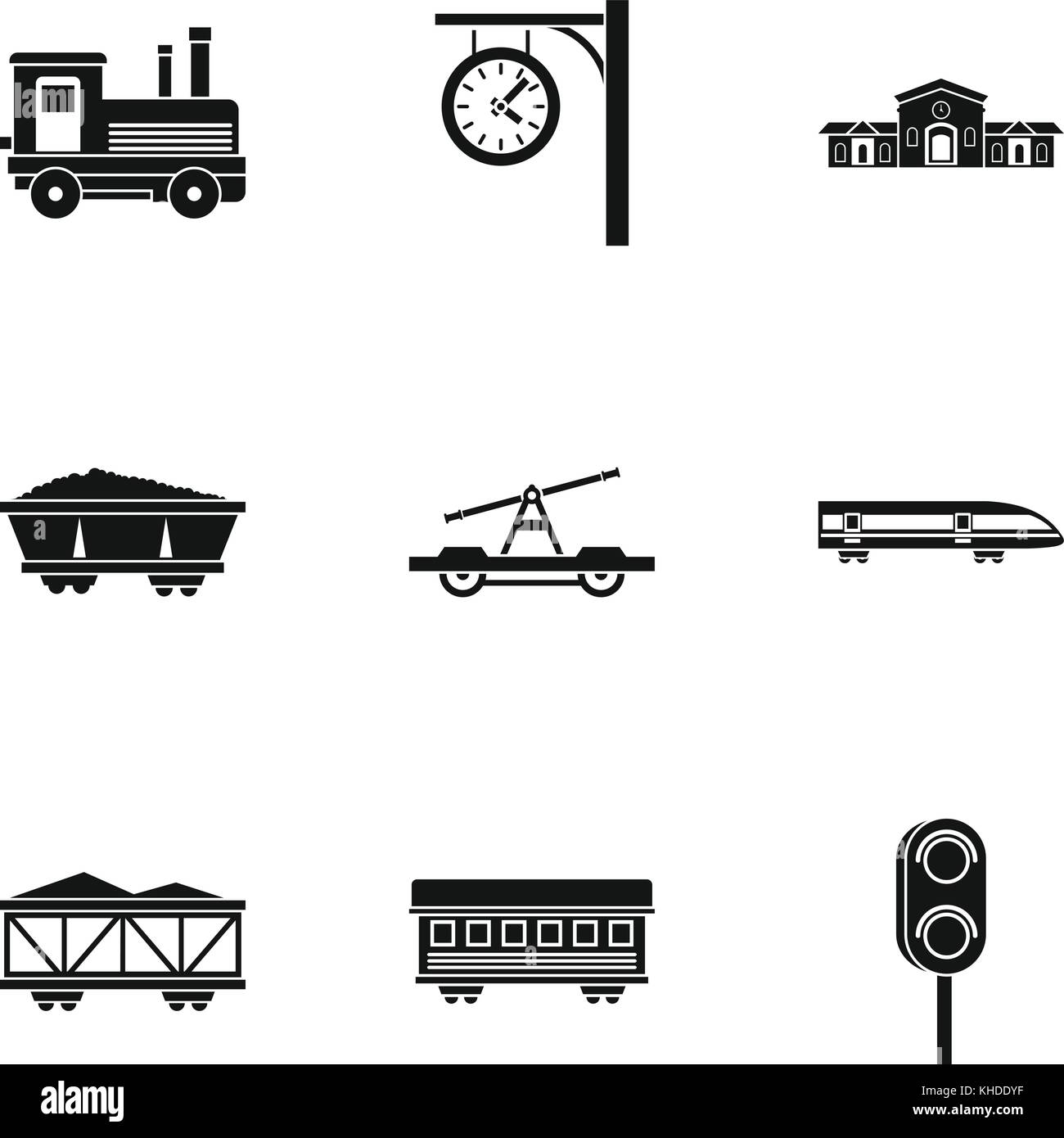 Electrical train icons set, simple style Stock Vector Image & Art - Alamy