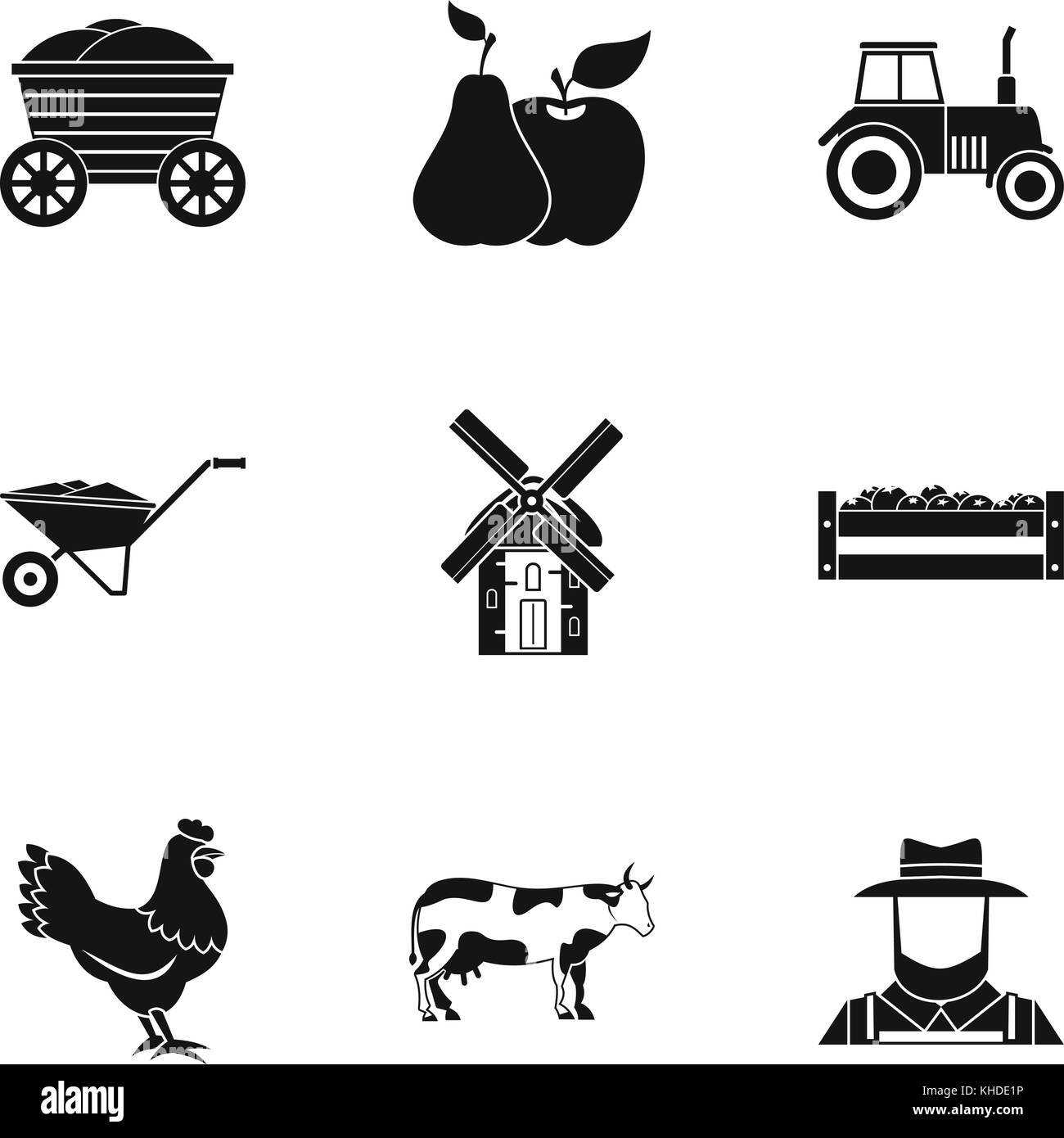 Farm icons set, simple style Stock Vector Image & Art - Alamy