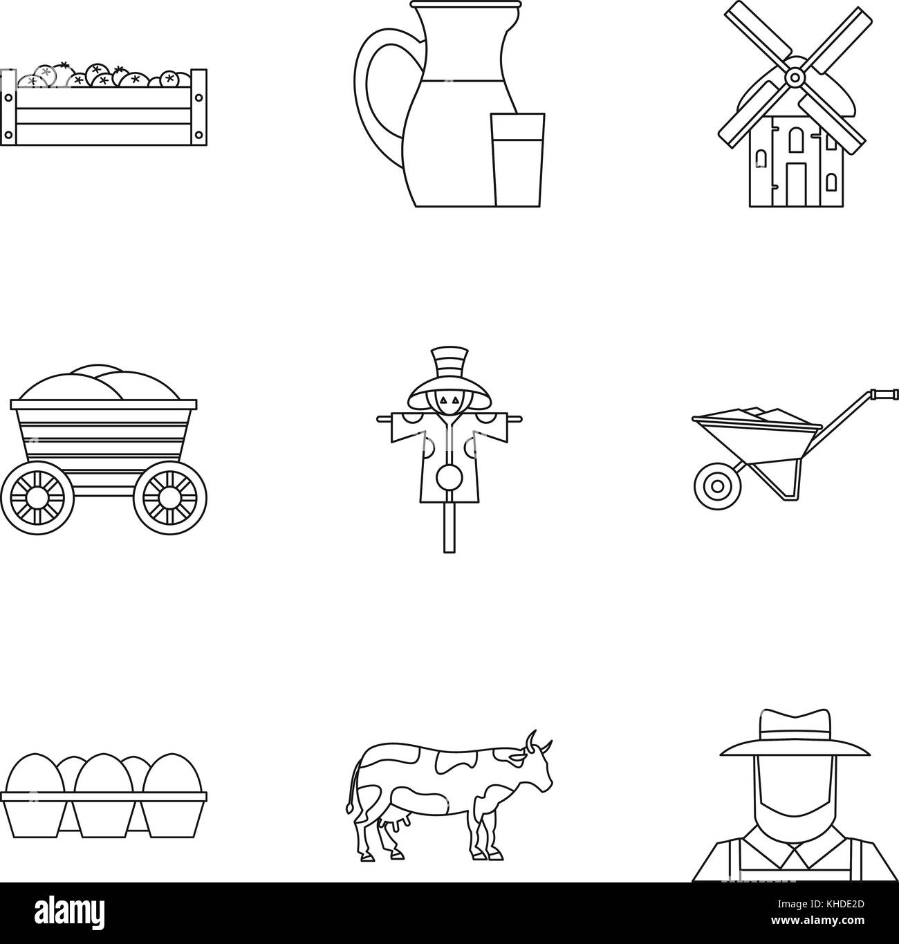 Farm icons set, outline style Stock Vector Image & Art - Alamy