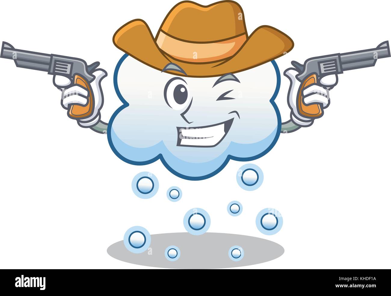 Cowboy snow cloud character cartoon Stock Vector Image & Art - Alamy