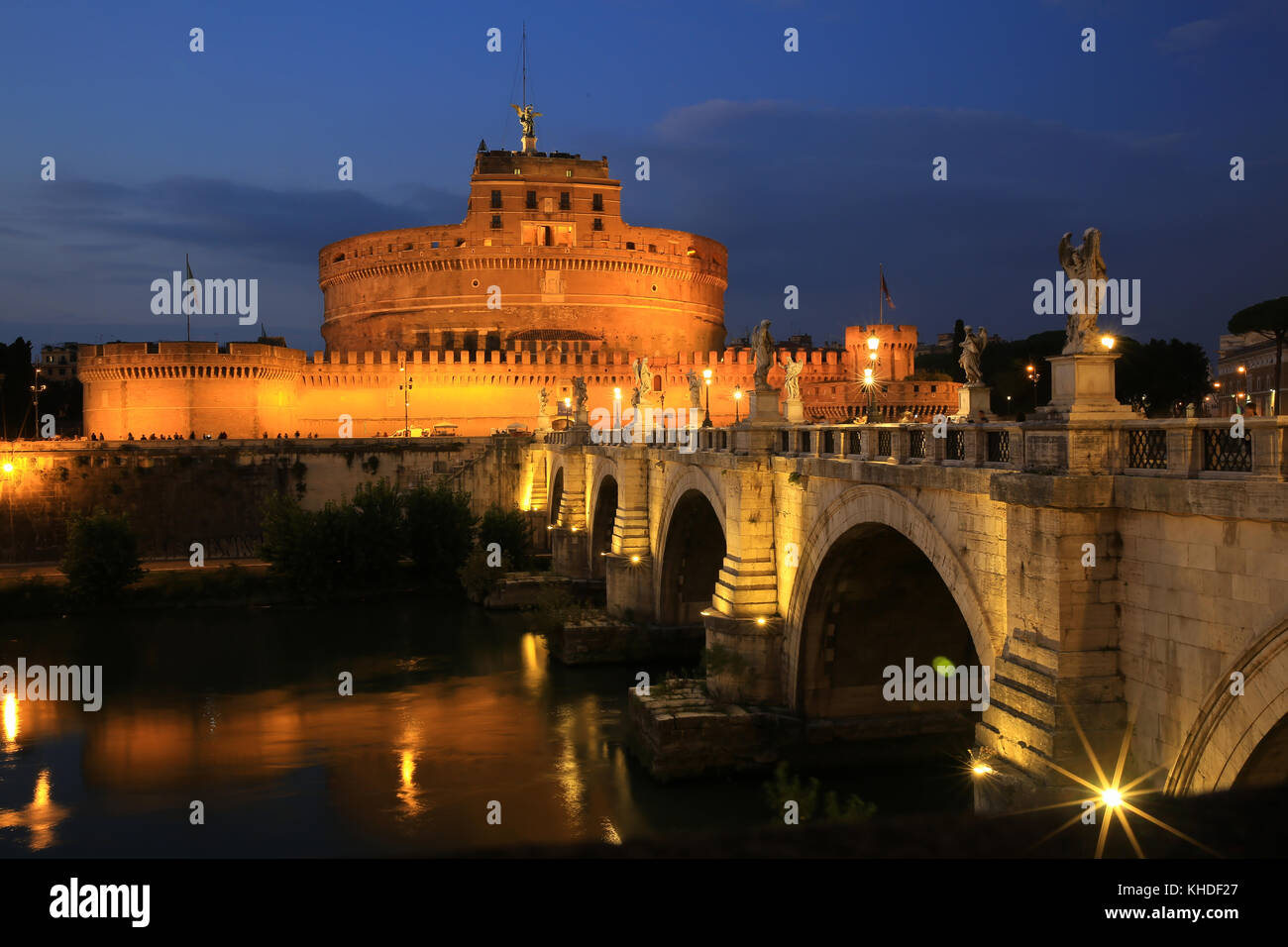 Castel St. Angelo and St. Angelo Bridge in Rome, Italy Stock Photo - Alamy