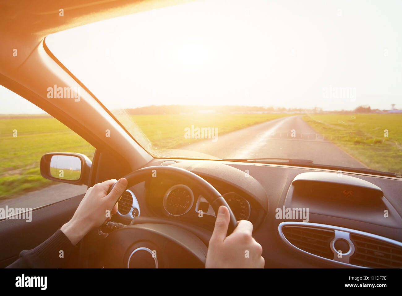 Car front view driver hi-res stock photography and images - Alamy