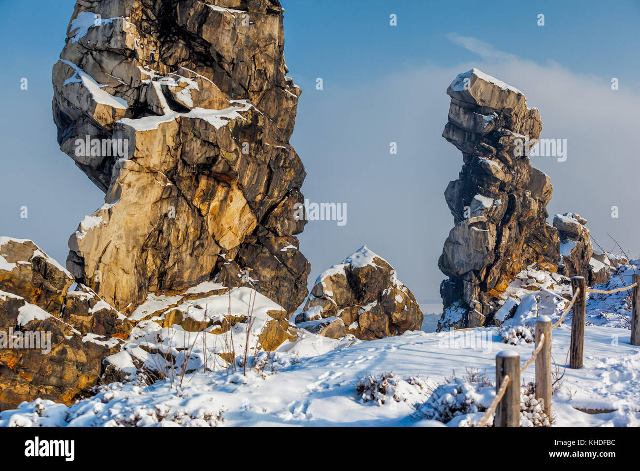 Teufelsmauer Harz im Winter Stock Photo - Alamy