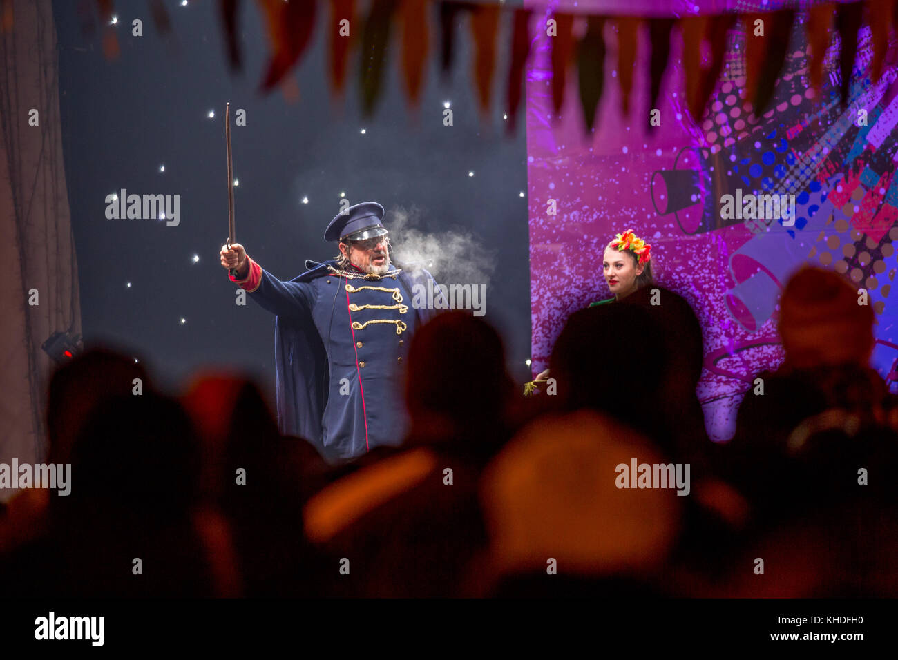 PERNIK, BULGARIA - JANUARY 27, 2017: Male actor with old military ...