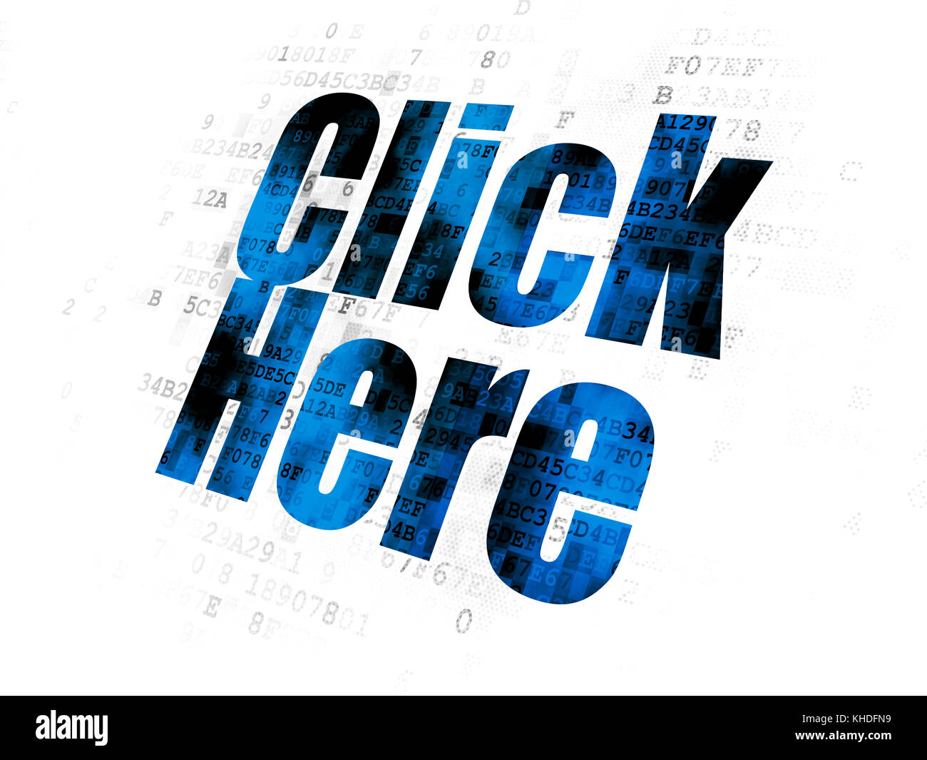 Web design concept: Click Here on Digital background Stock Photo - Alamy