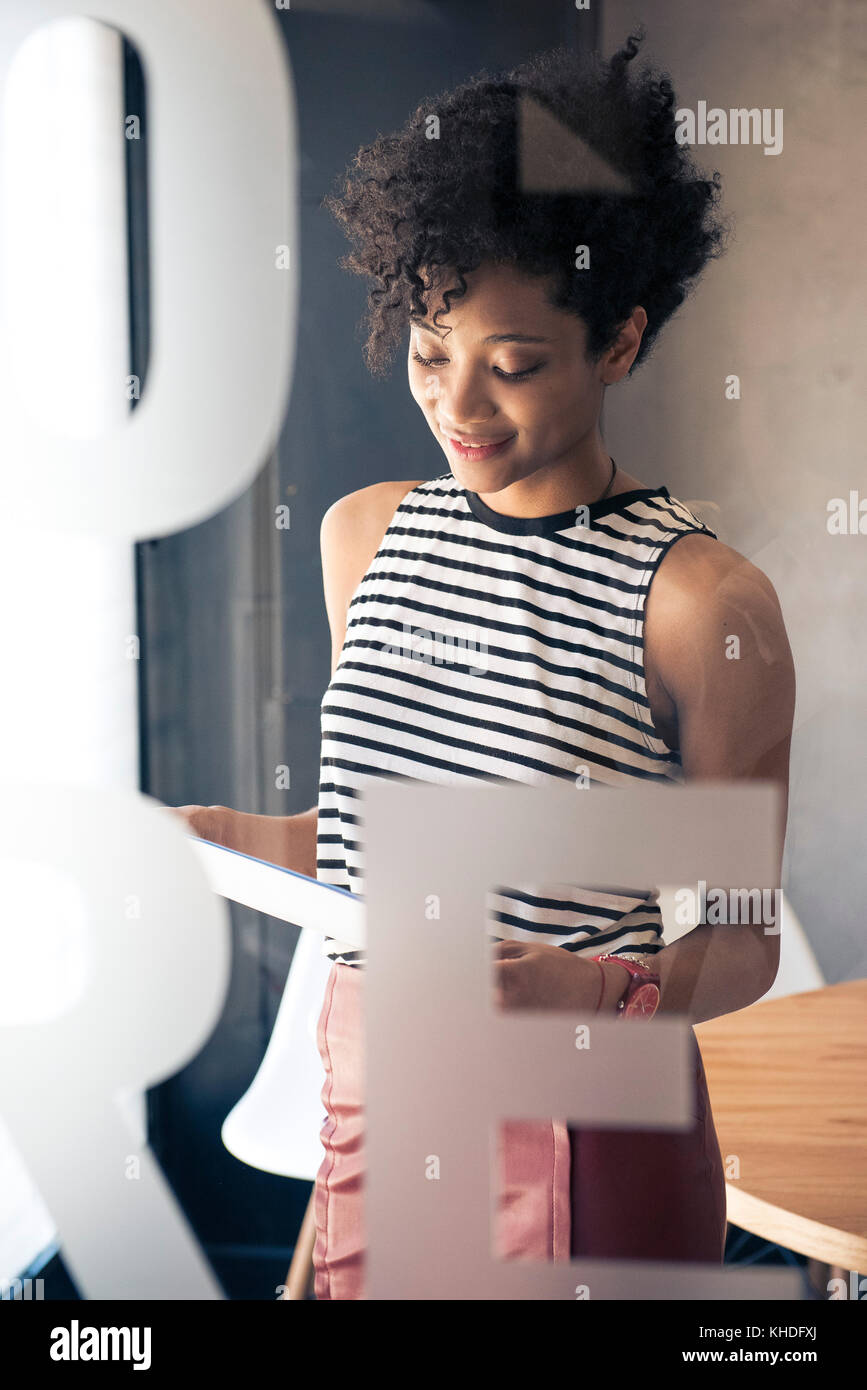 Businesswoman reviewing document Stock Photo - Alamy Businesswoman reviewing document Stock Photo - Alamy