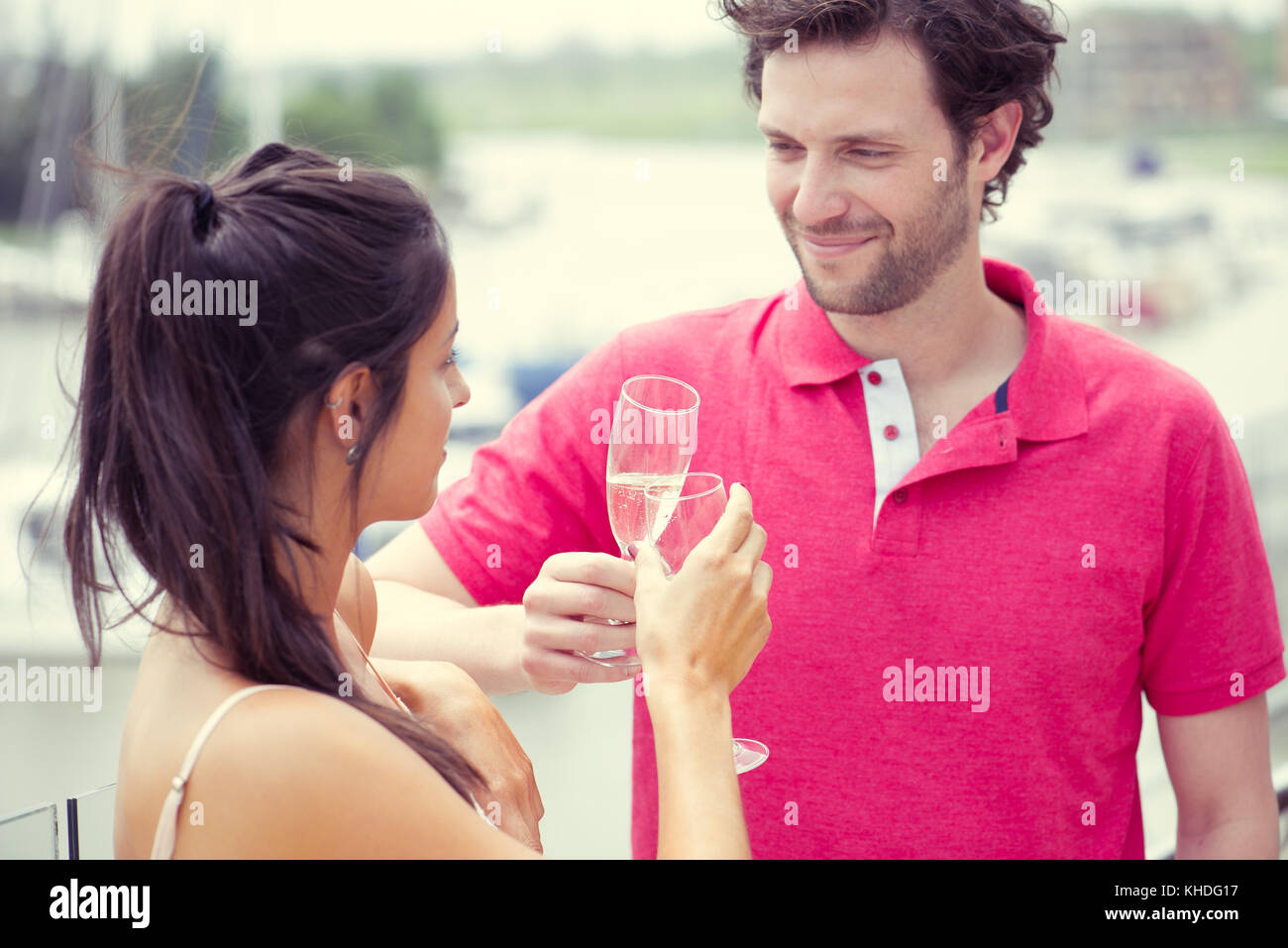 Toasting glasses champagne focus hi-res stock photography and images ...