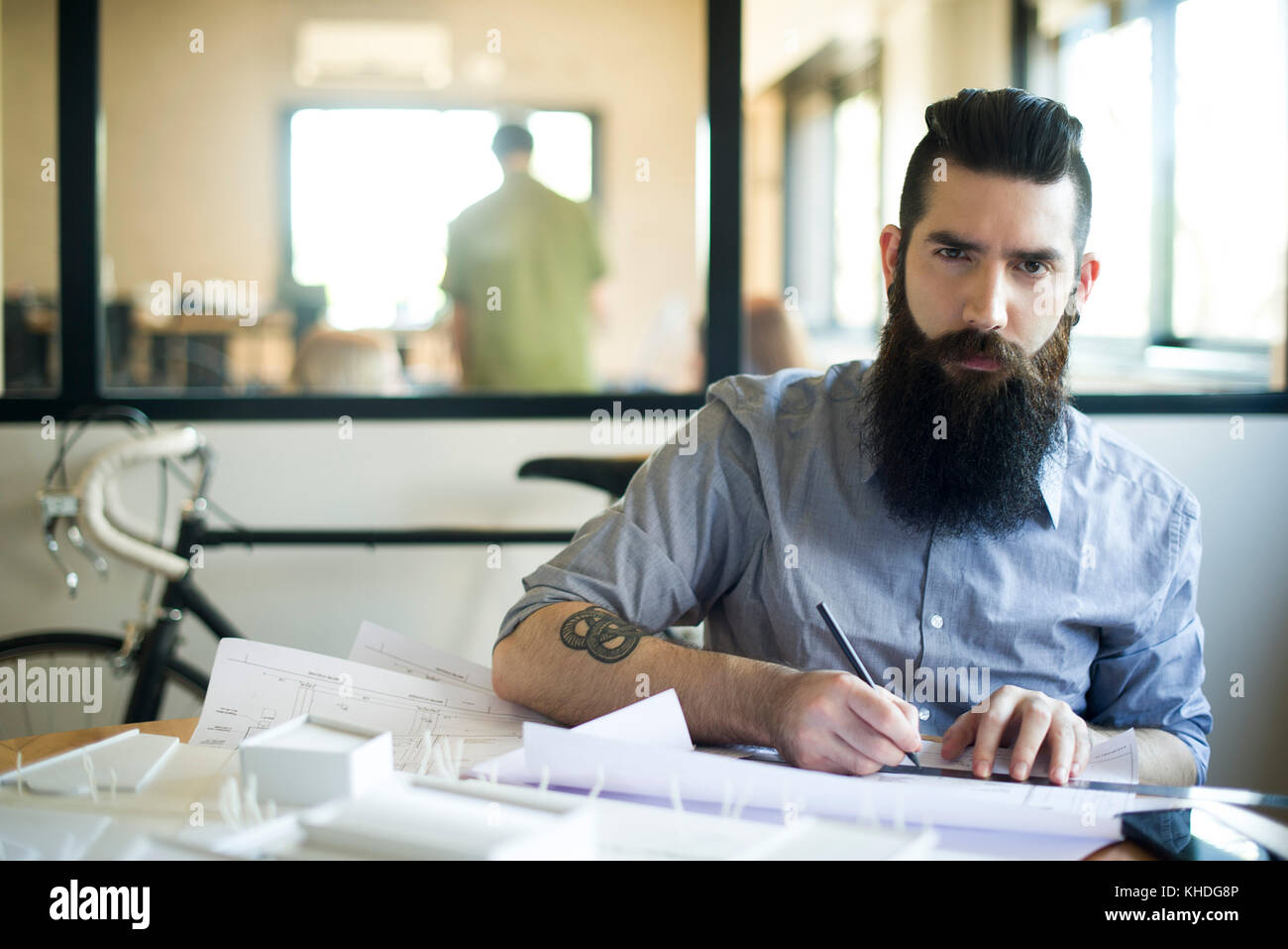 Portrait architect looking building model hi-res stock photography and ...