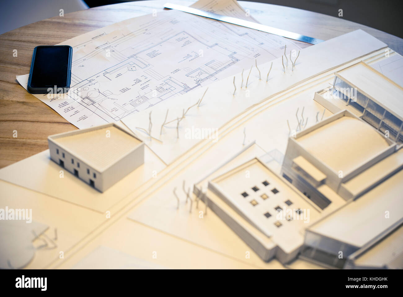 Close up blueprints plan building hi-res stock photography and images ...