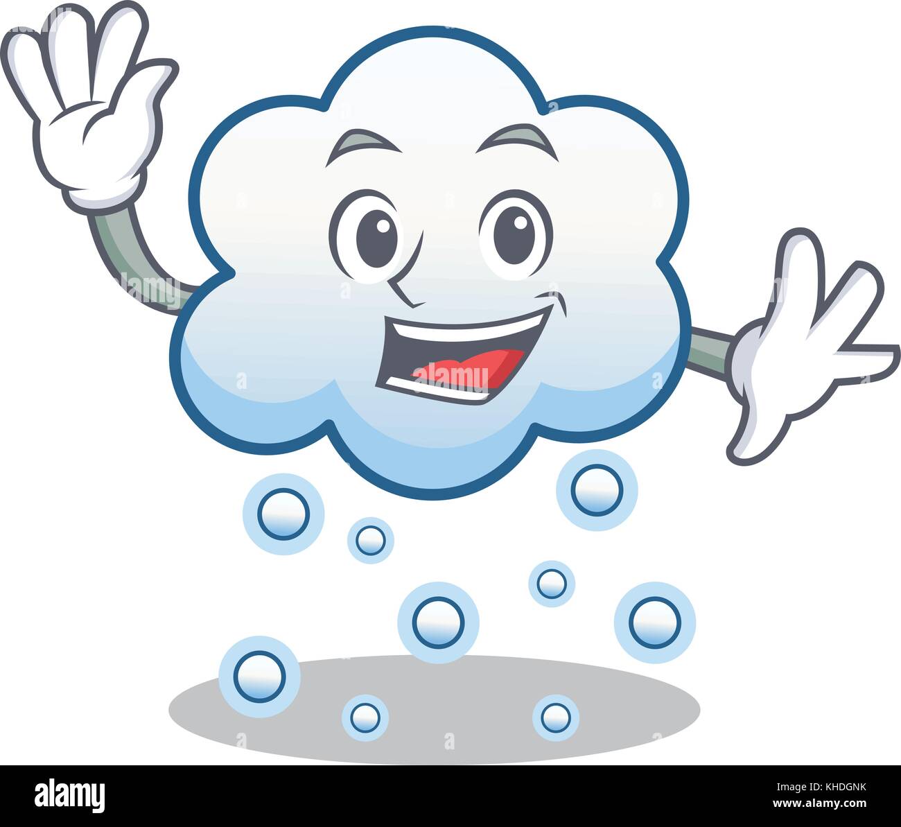 Waving snow cloud character cartoon Stock Vector Image & Art - Alamy