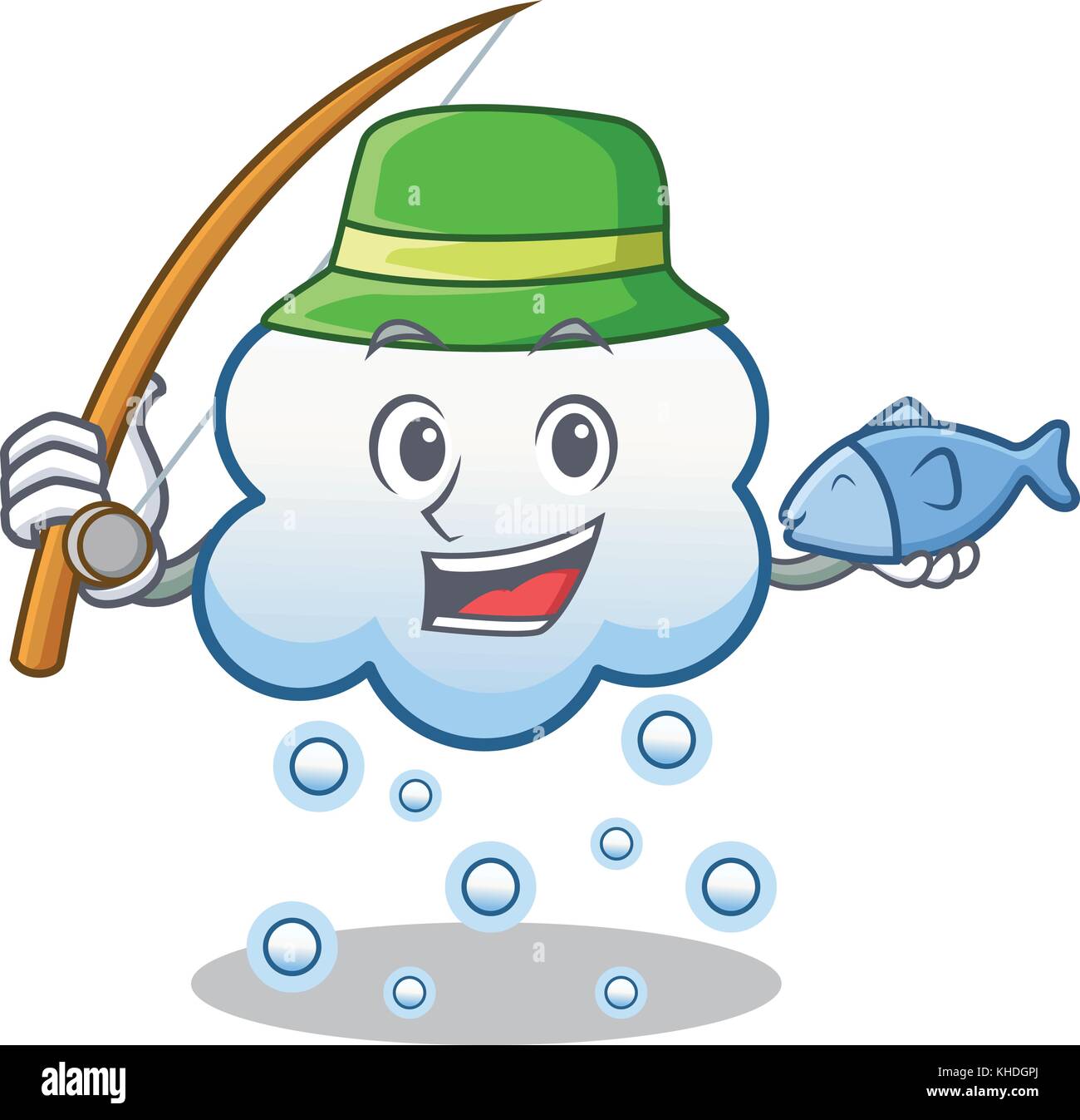 Fishing snow cloud character cartoon Stock Vector Image & Art - Alamy