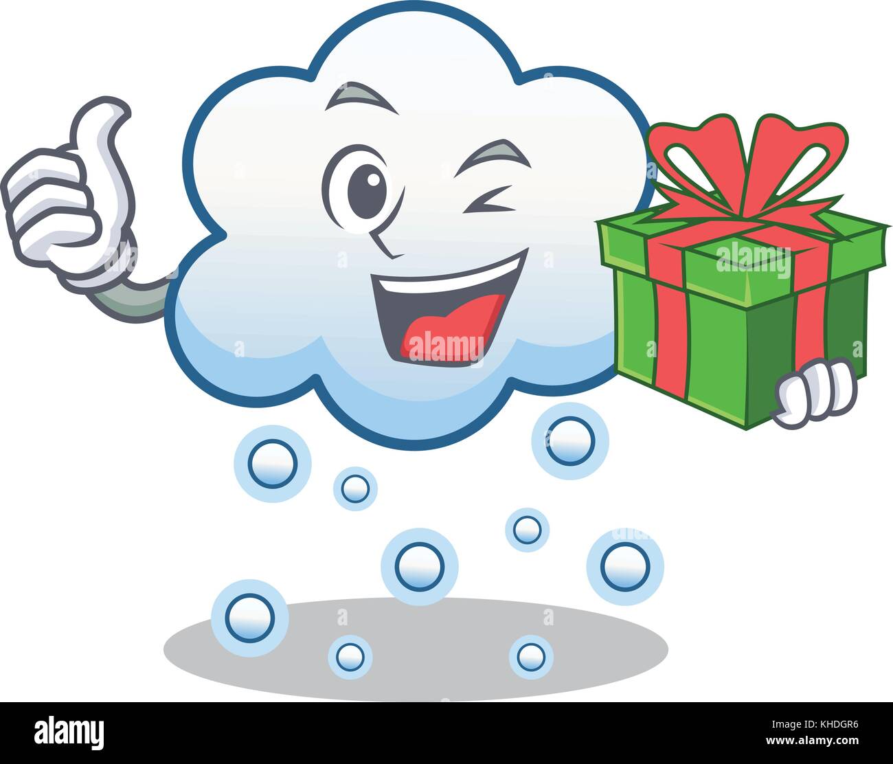 With gift snow cloud character cartoon Stock Vector Image & Art - Alamy