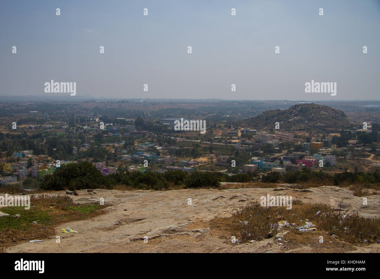 View of An Indian town in Southern India Stock Photo - Alamy