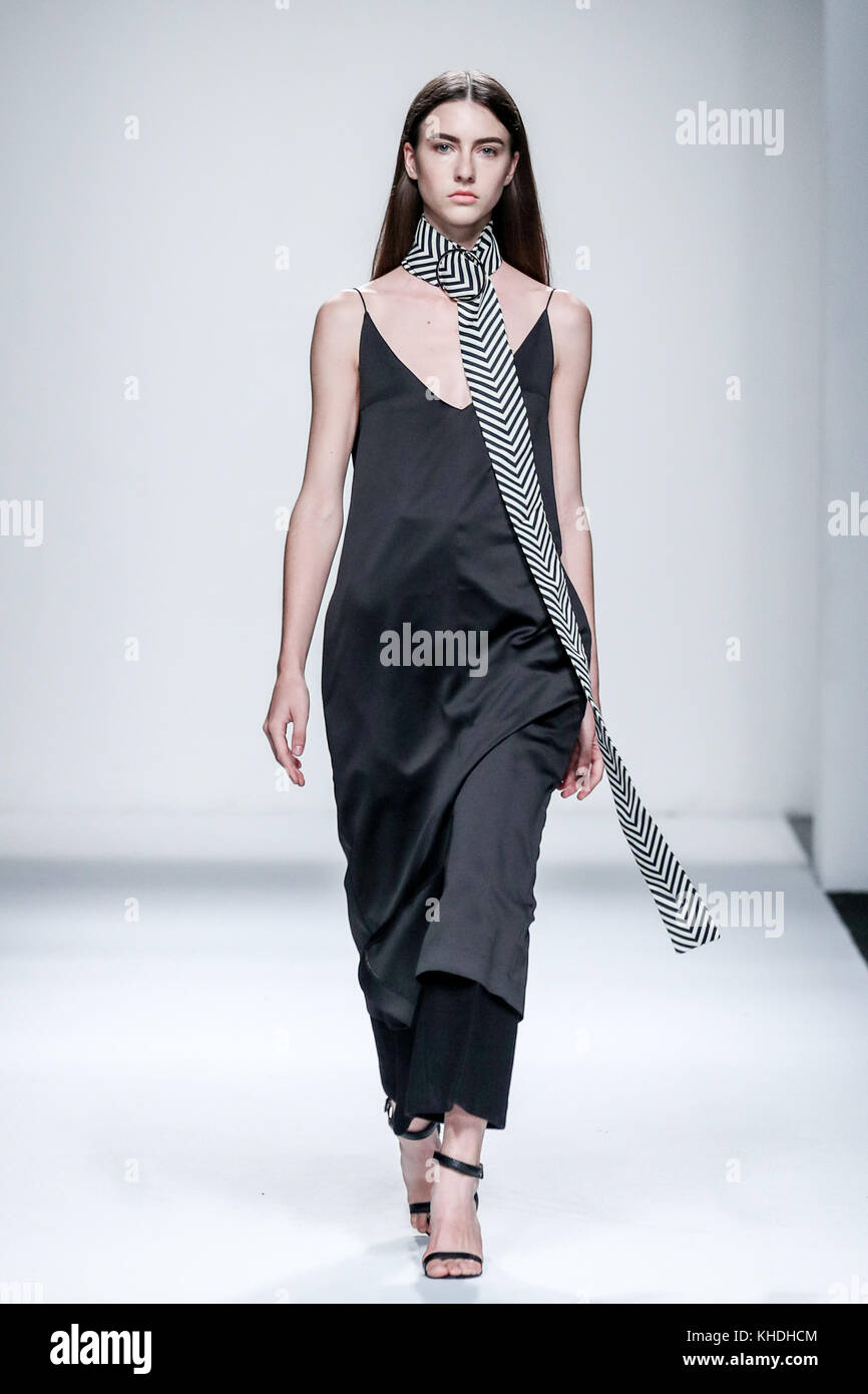 A model on the catwalk at the J Apostrophe show during Shanghai Fashion ...