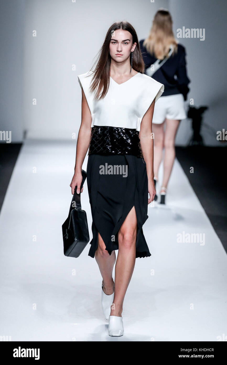 A model on the catwalk at the J Apostrophe show during Shanghai Fashion ...
