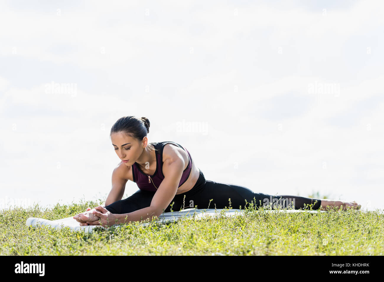 woman bending forward Stock Photo - Alamy