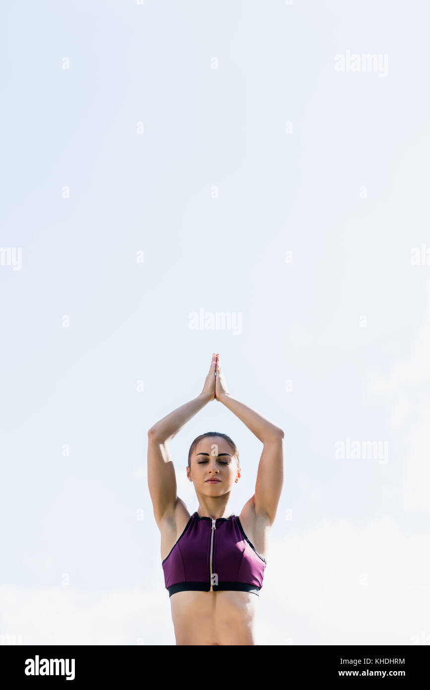 woman in tree pose Stock Photo - Alamy