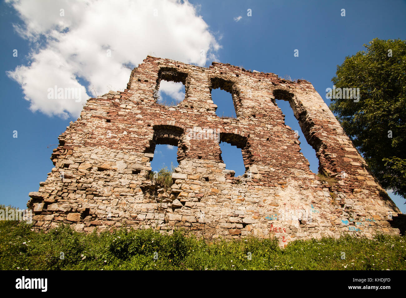 Buchach castle ruins, Ternopil region, Ukraine. Dating to 14th century ...