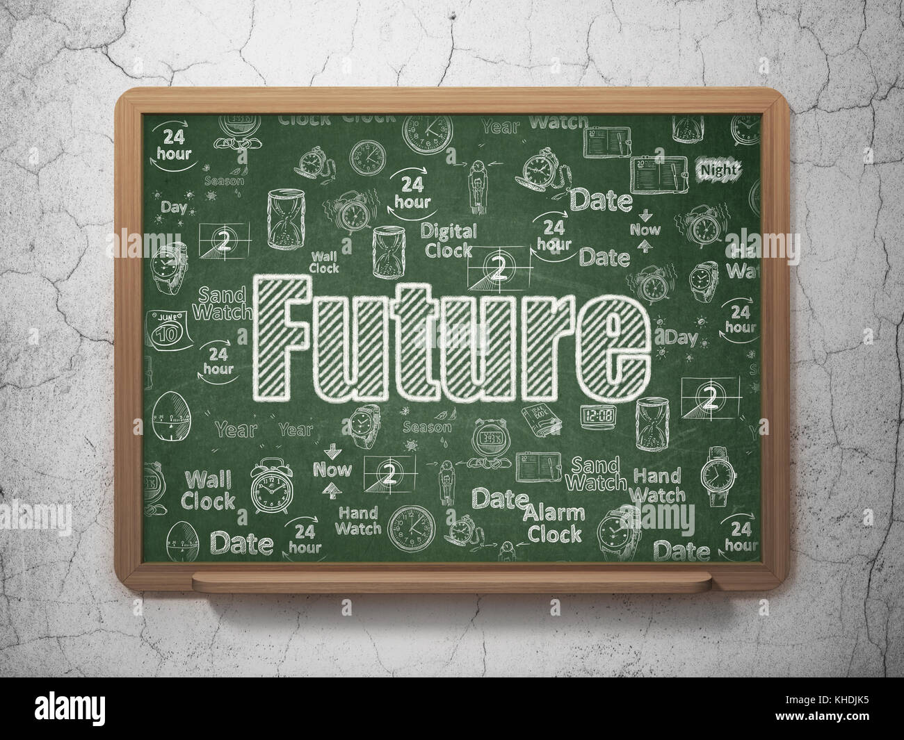 Time concept: Future on School board background Stock Photo - Alamy