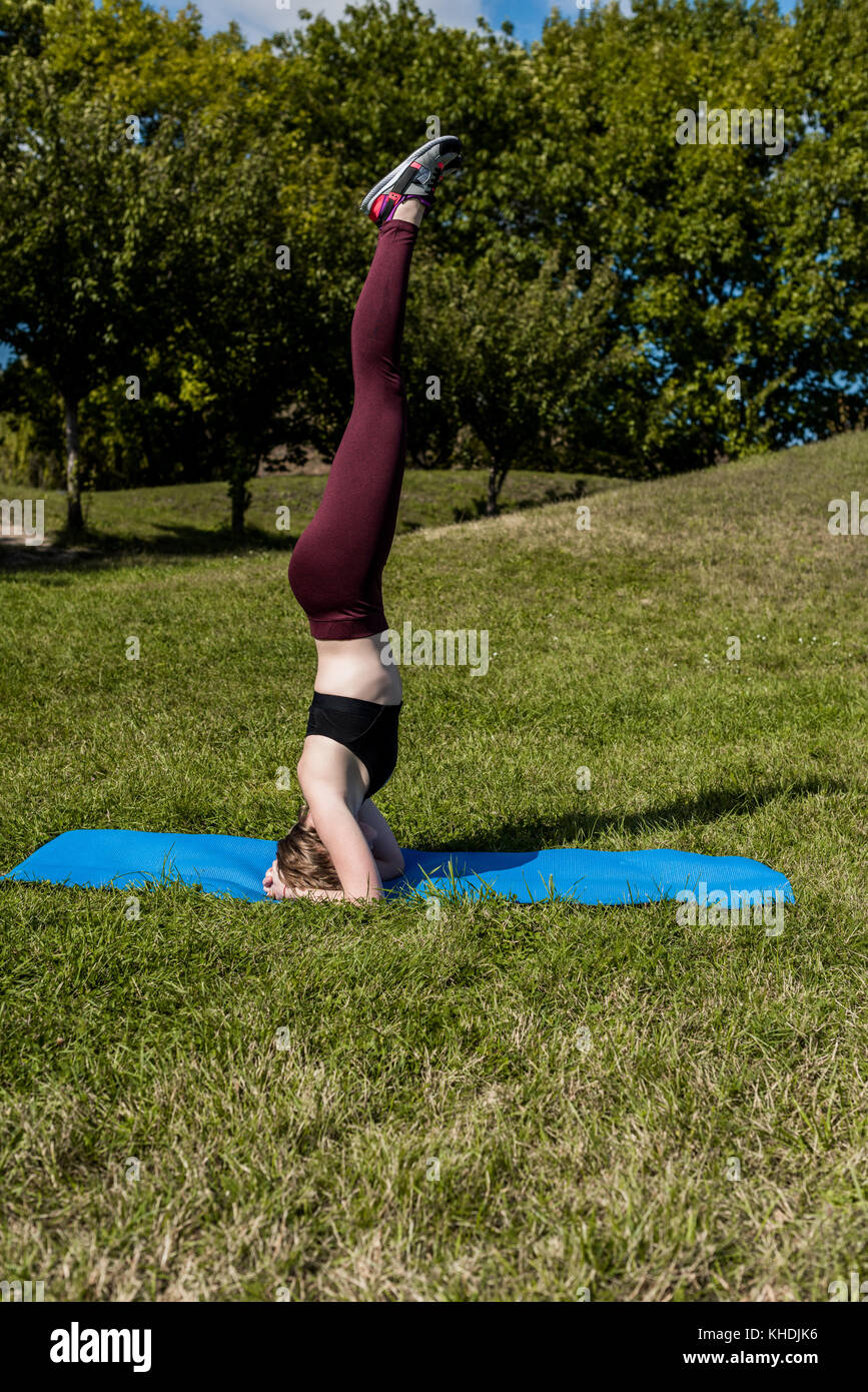 Headstand Girl High Resolution Stock Photography and Images - Alamy