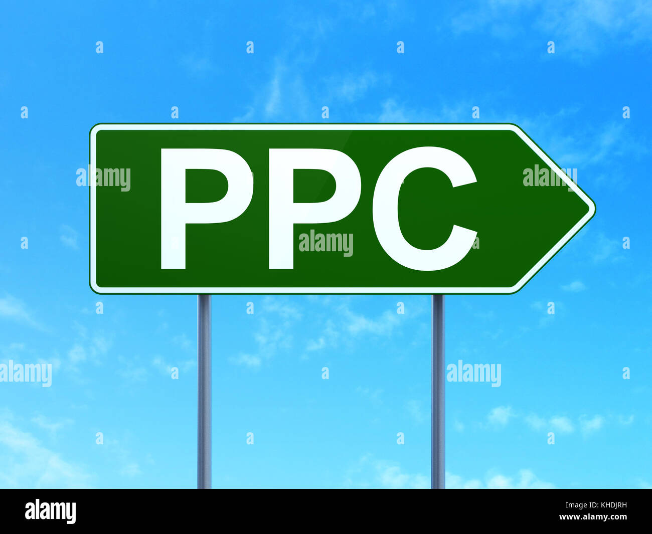 Marketing concept: PPC on road sign background Stock Photo - Alamy
