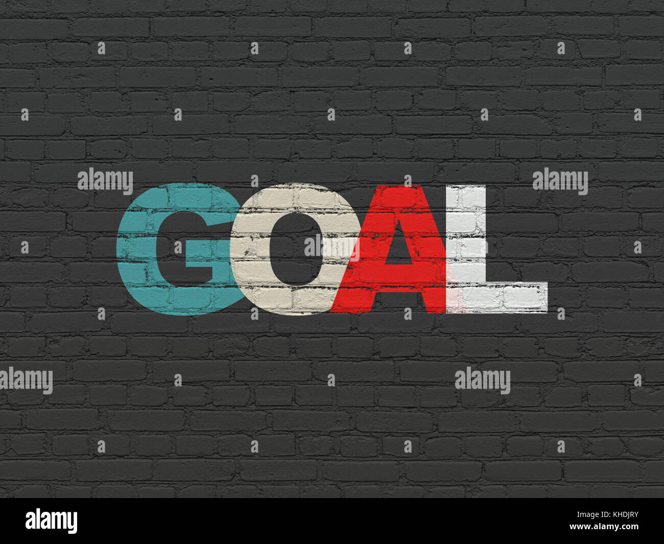 Marketing concept: Goal on wall background Stock Photo - Alamy