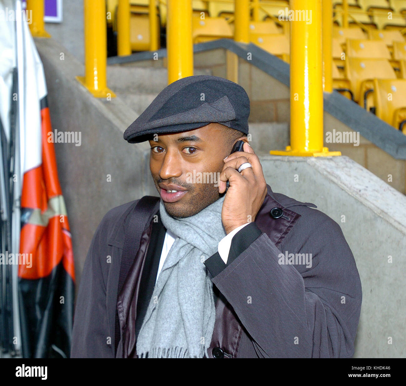 Footballer Dean Sturridge using mobile phone 2005 Stock Photo - Alamy