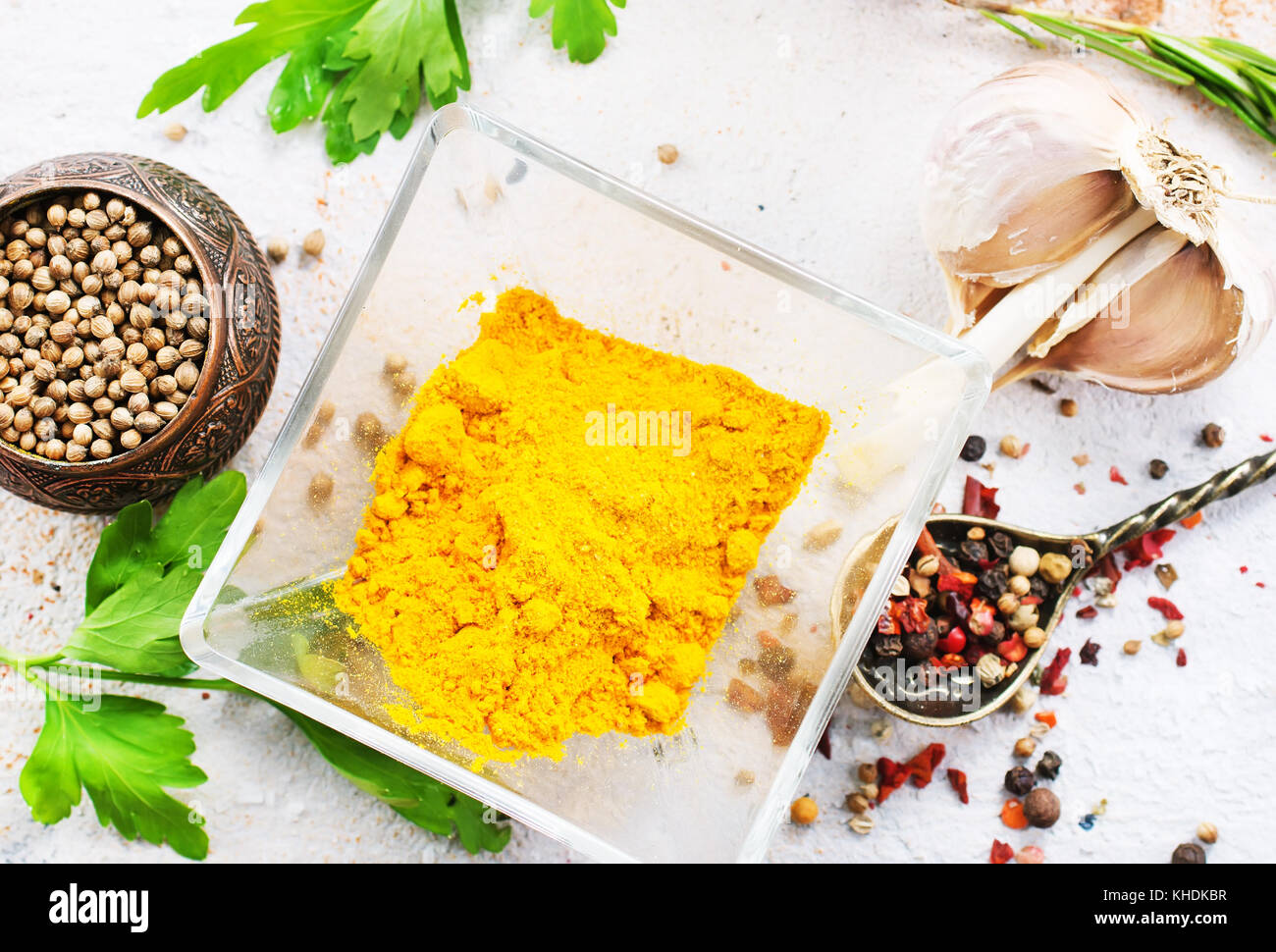 aroma spice on kitchen table, stock photo Stock Photo - Alamy
