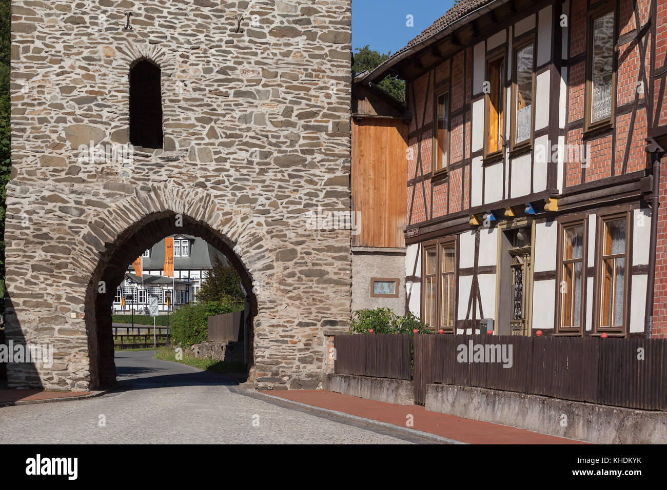 Stolberg im Harz Altes Tor Rittergasse Stock Photo - Alamy