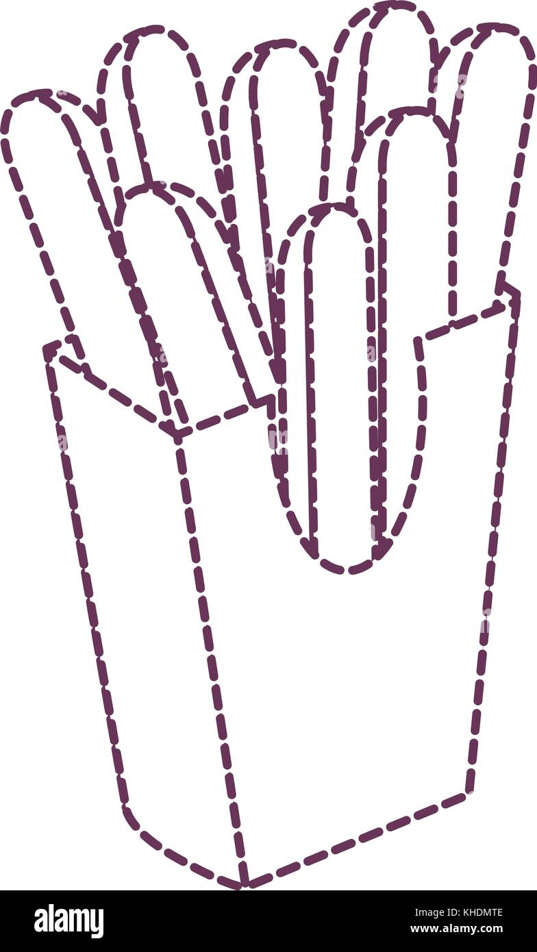 French fries of fast food and urban menu theme Isolated design Vector ...