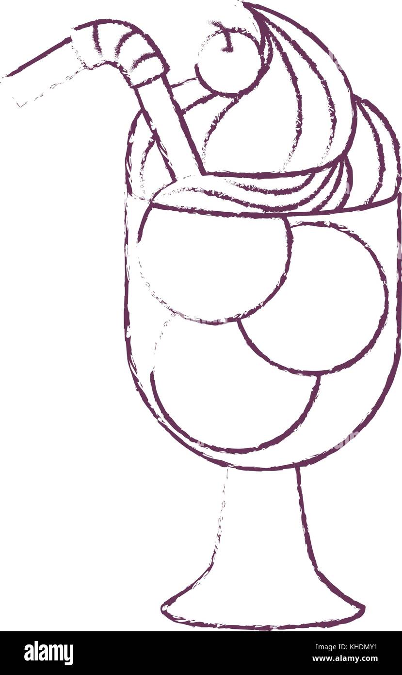 Milkshake of dessert and sweet food theme Isolated design Vector ...