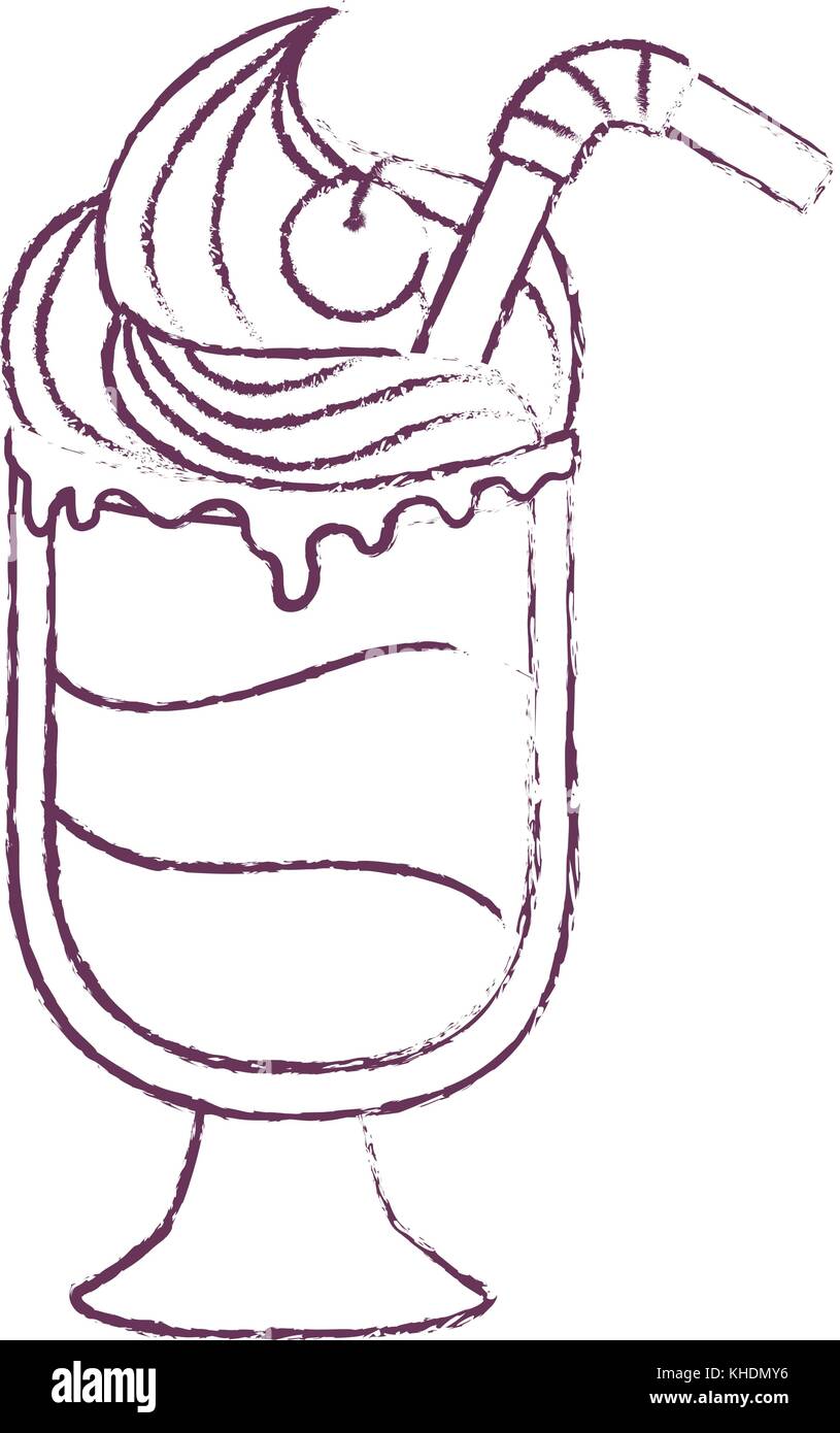 Milkshake of dessert and sweet food theme Isolated design Vector ...