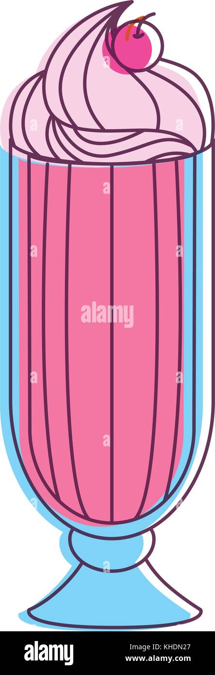 Milkshake of dessert and sweet food theme Isolated design Vector ...