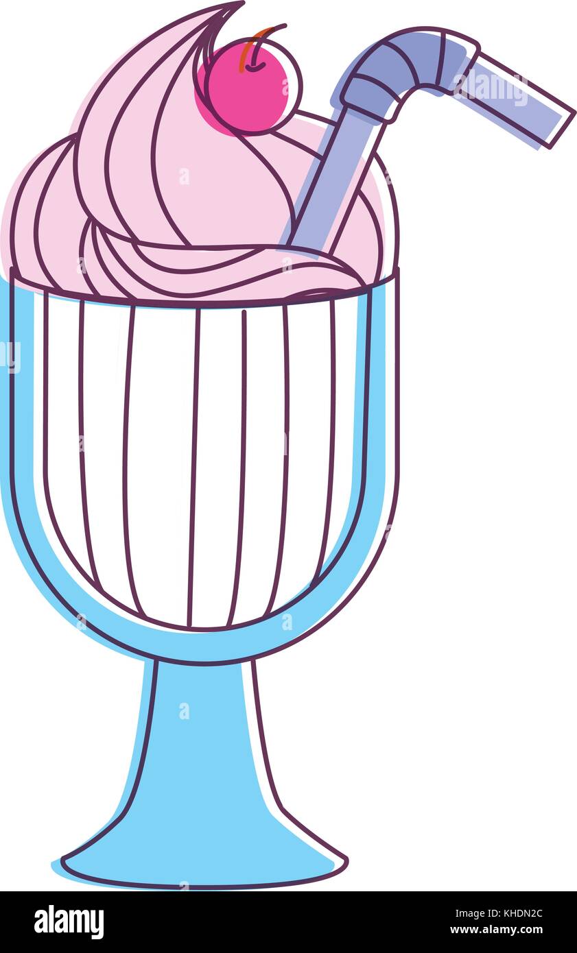 Milkshake of dessert and sweet food theme Isolated design Vector ...