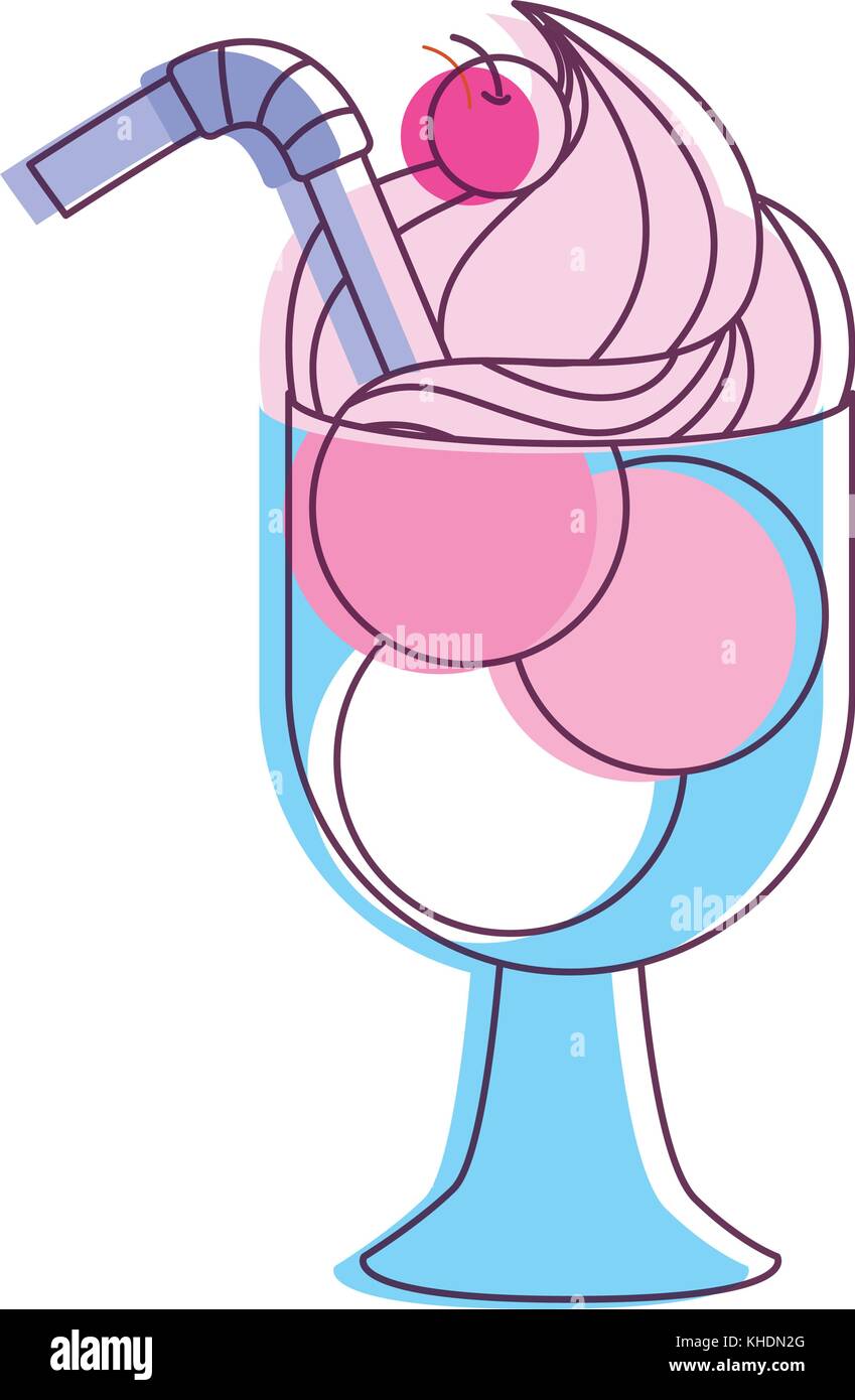 Milkshake of dessert and sweet food theme Isolated design Vector ...