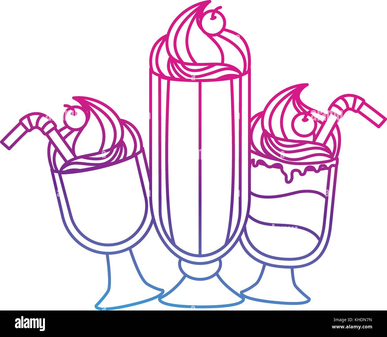 Milkshake of dessert and sweet food theme Isolated design Vector ...