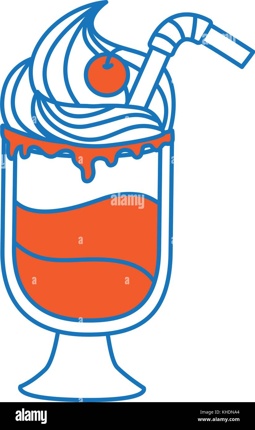 Milkshake of dessert and sweet food theme Isolated design Vector ...