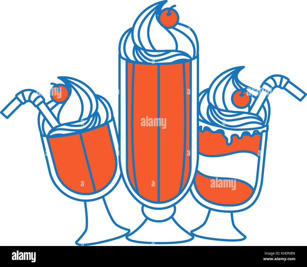 Milkshake of dessert and sweet food theme Isolated design Vector ...