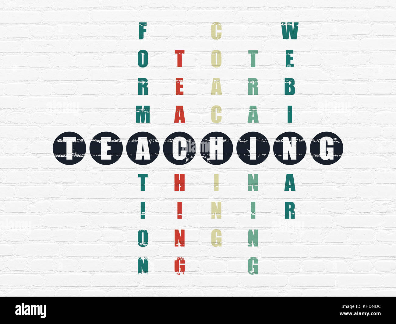 Education concept: Teaching in Crossword Puzzle Stock Photo - Alamy