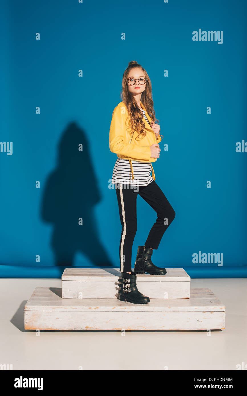 stylish girl in leather jacket Stock Photo - Alamy