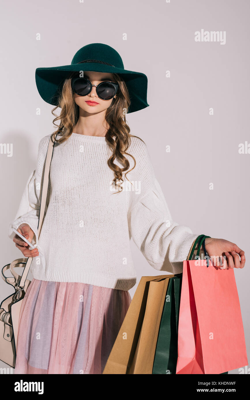 Stylish girl shopping hi-res stock photography and images - Alamy