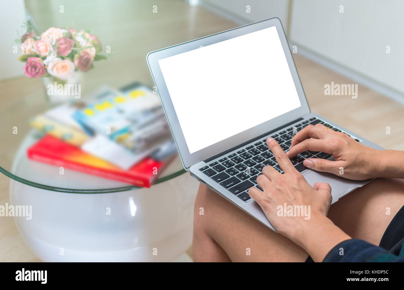 Shopping Online With Digital laptop, technology and internet concept ...