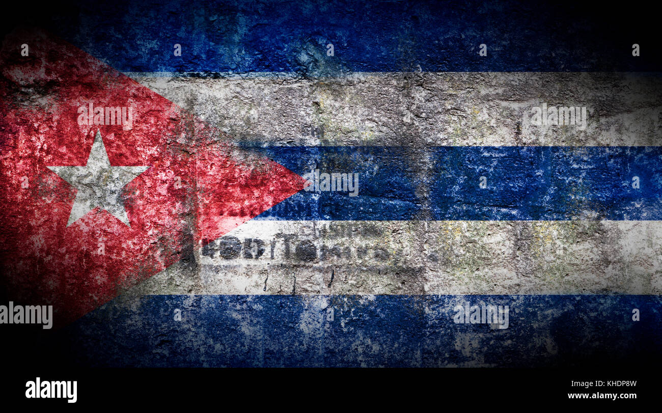 Grungy Flag of Cuba on stone texture background closeup Stock Photo - Alamy