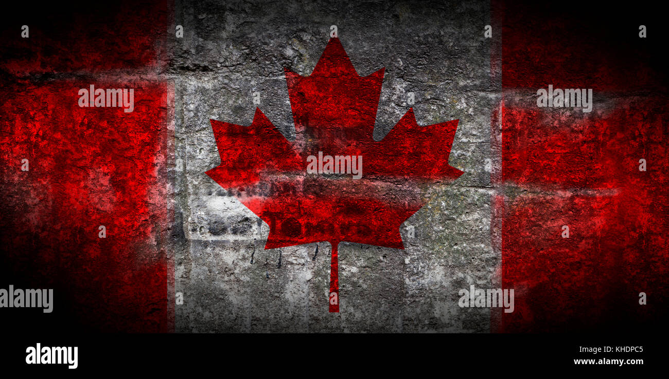 Grungy Flag of Canada on stone texture background Stock Photo - Alamy