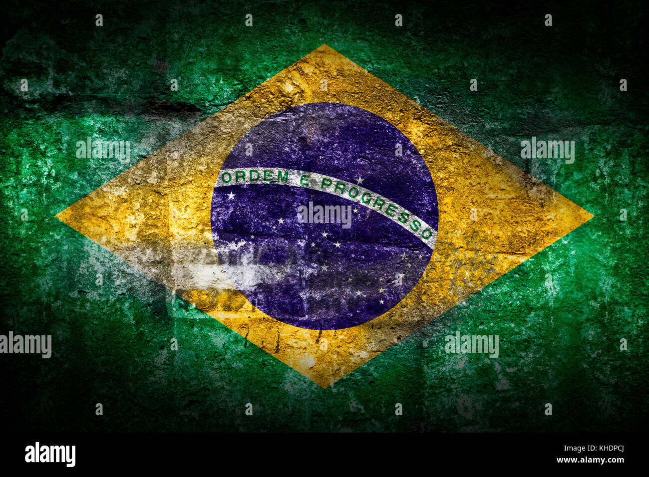Grunge Brazil flag on stone texture background closeup Stock Photo - Alamy