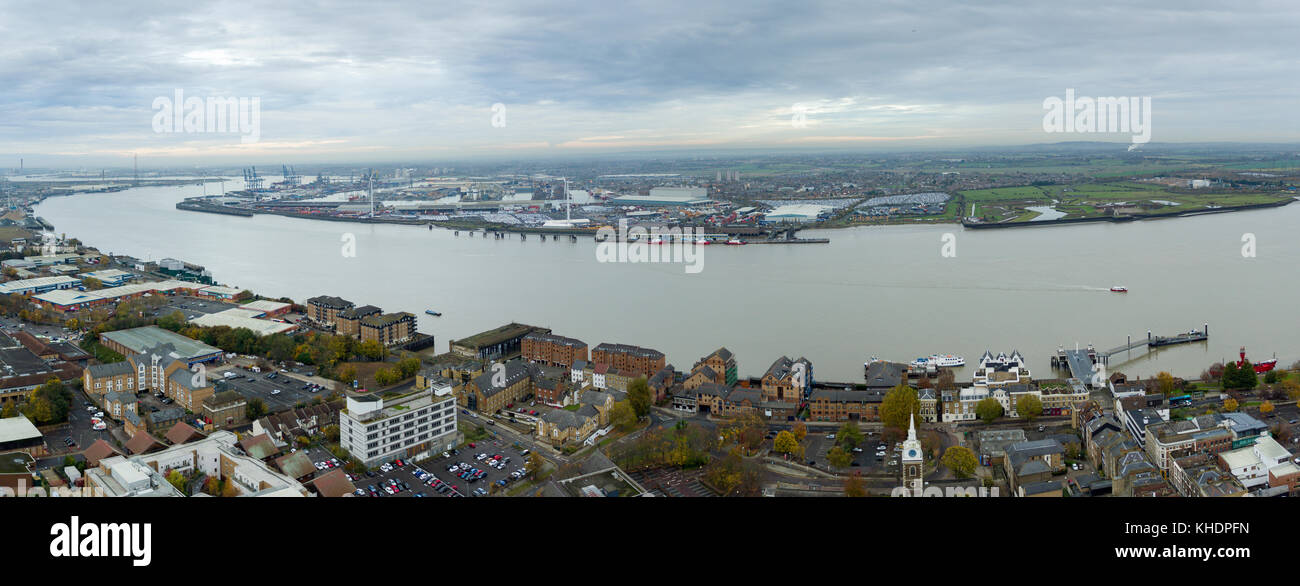 An aerial view of gravesend hi-res stock photography and images - Alamy