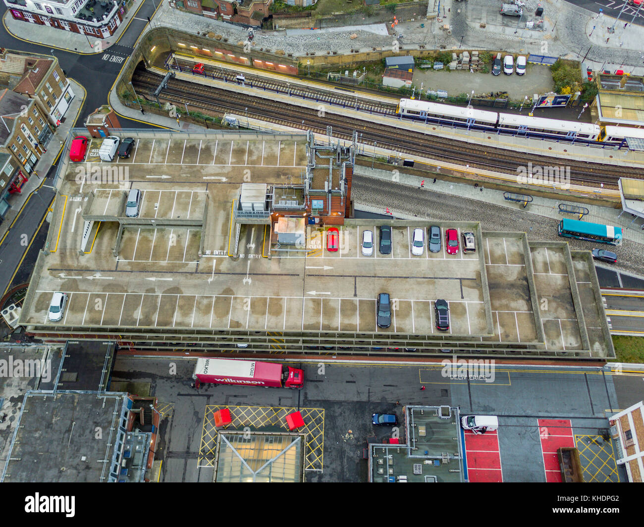 Aerial view of Thamesgate shopping centre, Gravesend, Kent, UK Stock ...
