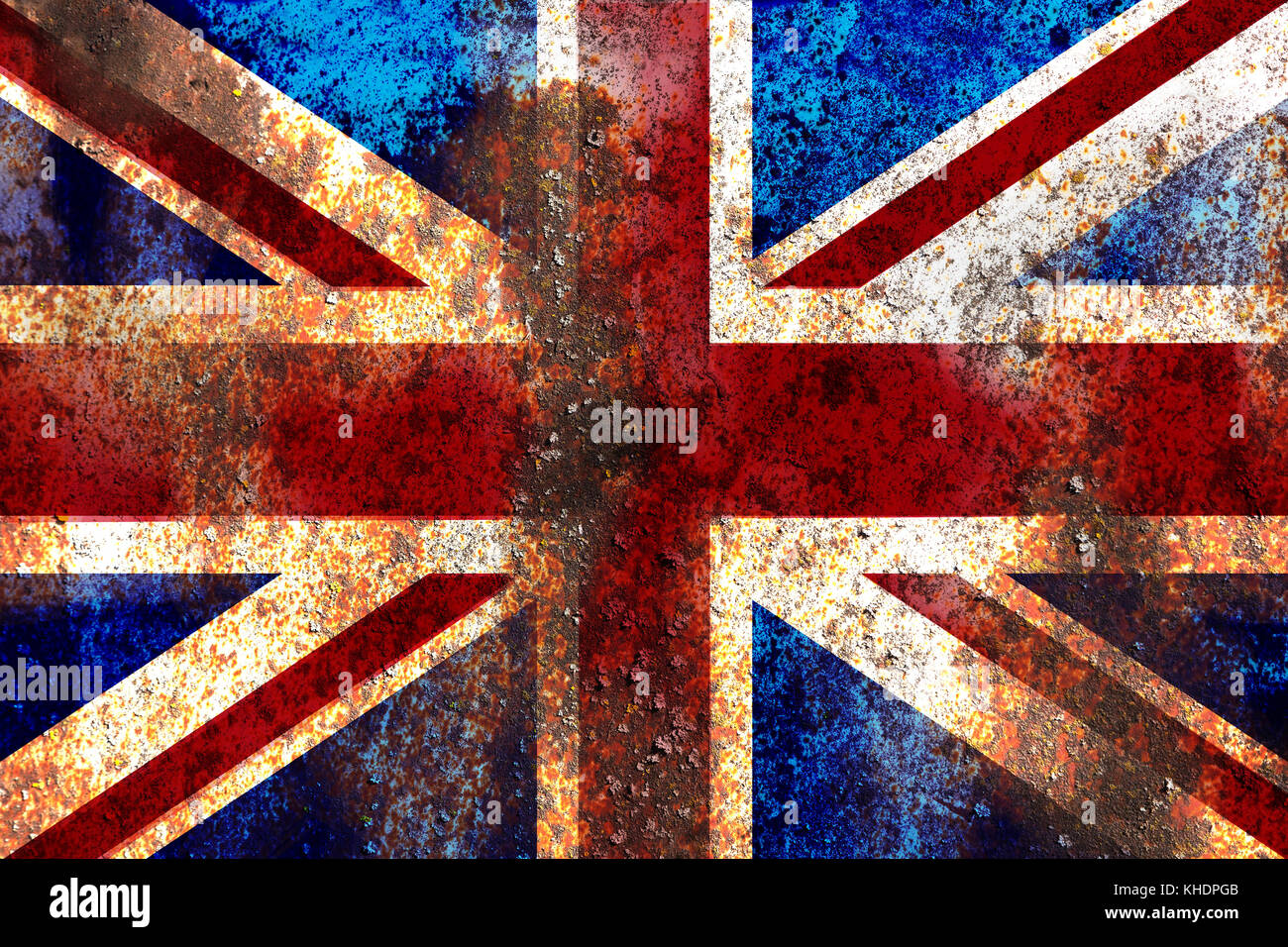 Grunge England flag on rusty metal background texture Stock Photo - Alamy