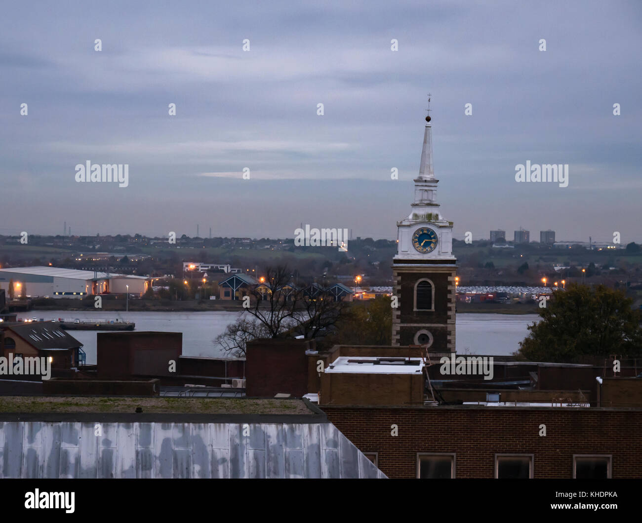 St Georges church aerial view, Gravesend, Kent, UK Stock Photo - Alamy